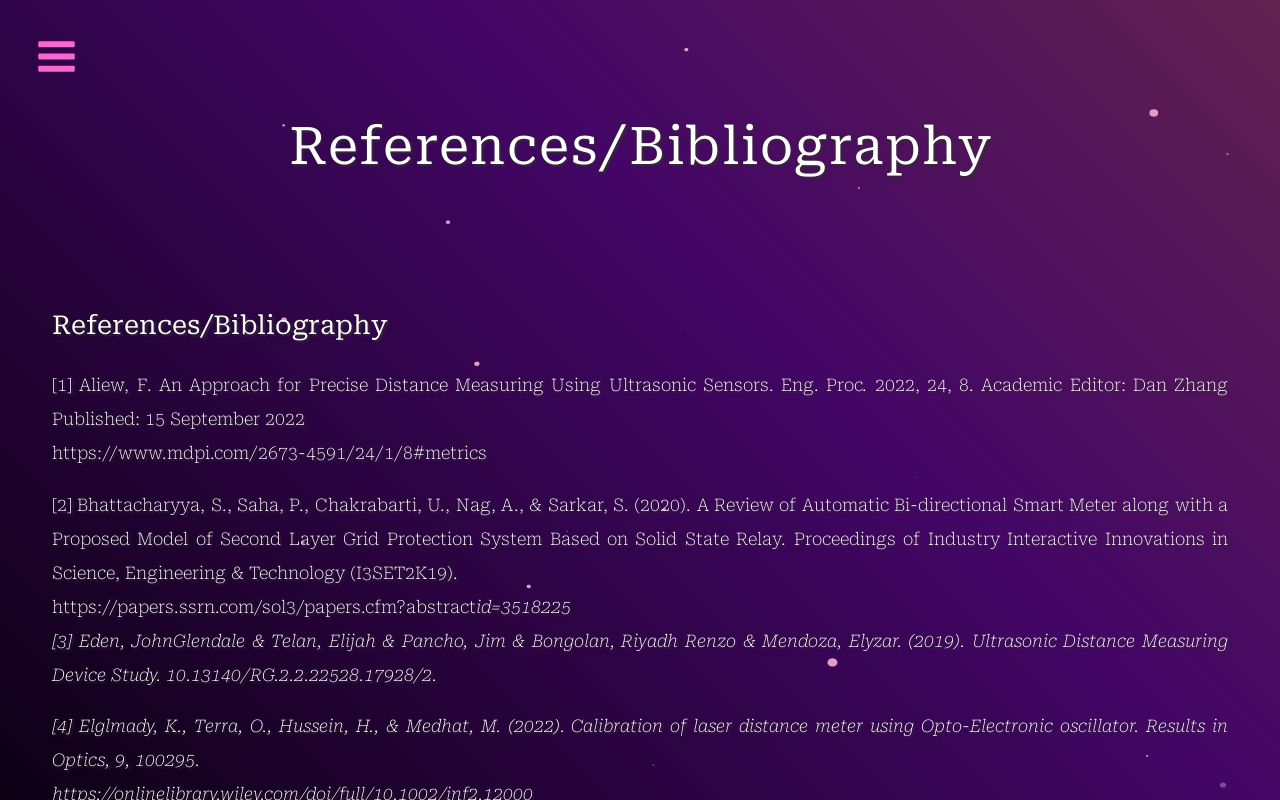 References/Bibliography